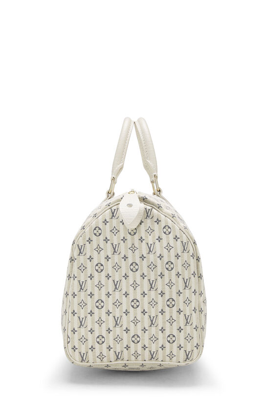 Louis Vuitton White Monogram Mini Lin Croisette Speedy 30 QJB0FZ5MWB001 ...