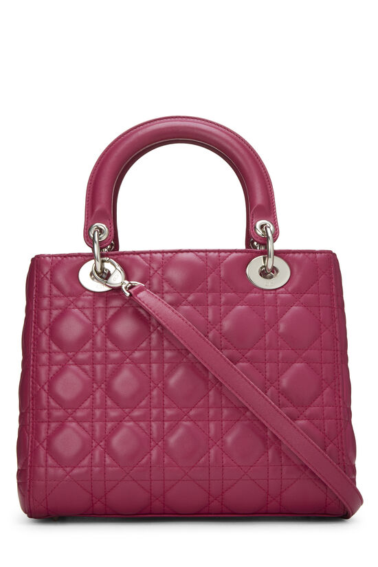 Christian Dior Purple Cannage Quilted Lambskin Lady Dior Medium ...