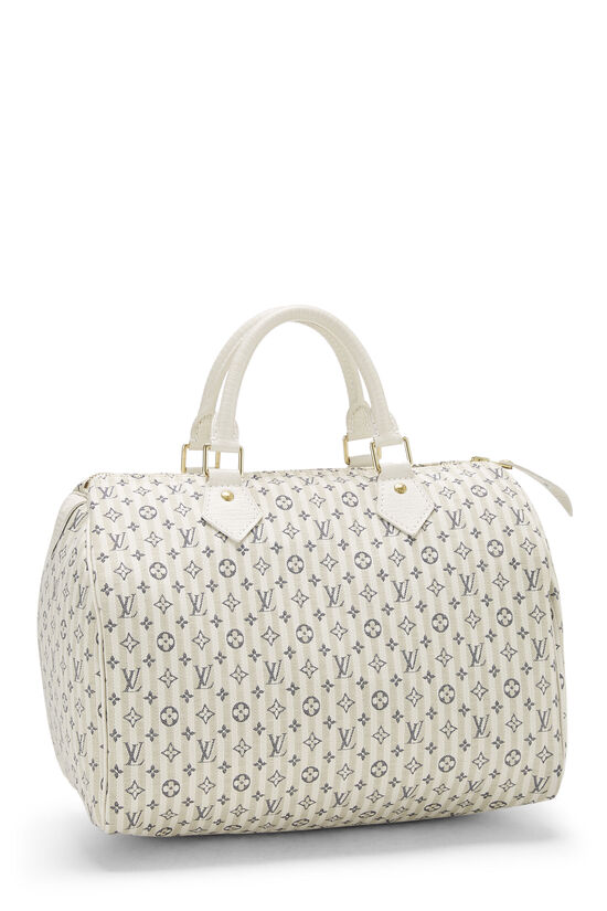 Louis Vuitton White Monogram Mini Lin Croisette Speedy 30 QJB0FZ5MWB001 ...