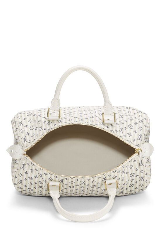 Louis Vuitton White Monogram Mini Lin Croisette Speedy 30 QJB0FZ5MWB001 ...