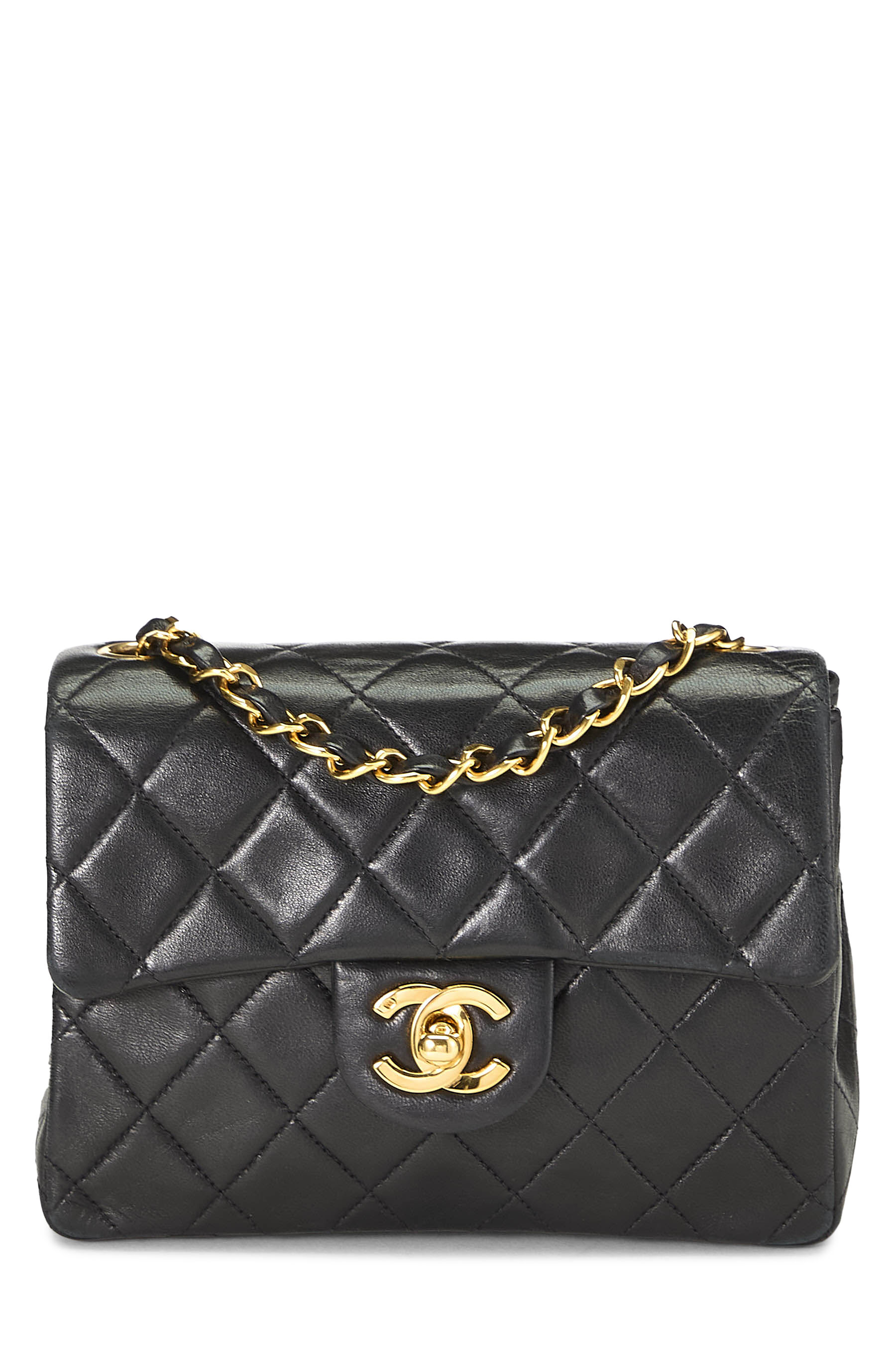 Black Quilted Lambskin Half Flap Mini - Great Gifts Club