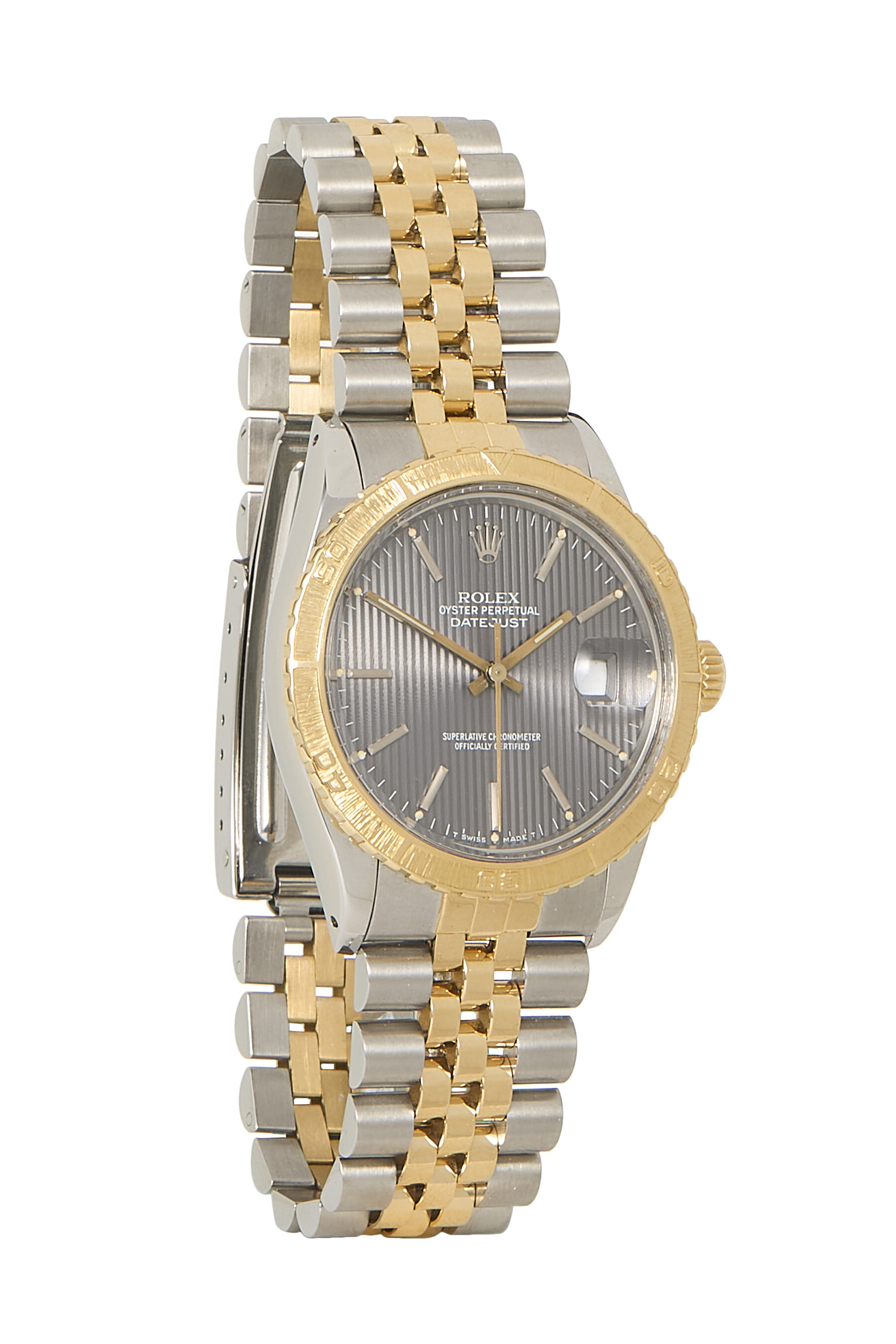18K Gold & Stainless Steel Turn-O-Graph Thunderbird Tapestry Datejust ...