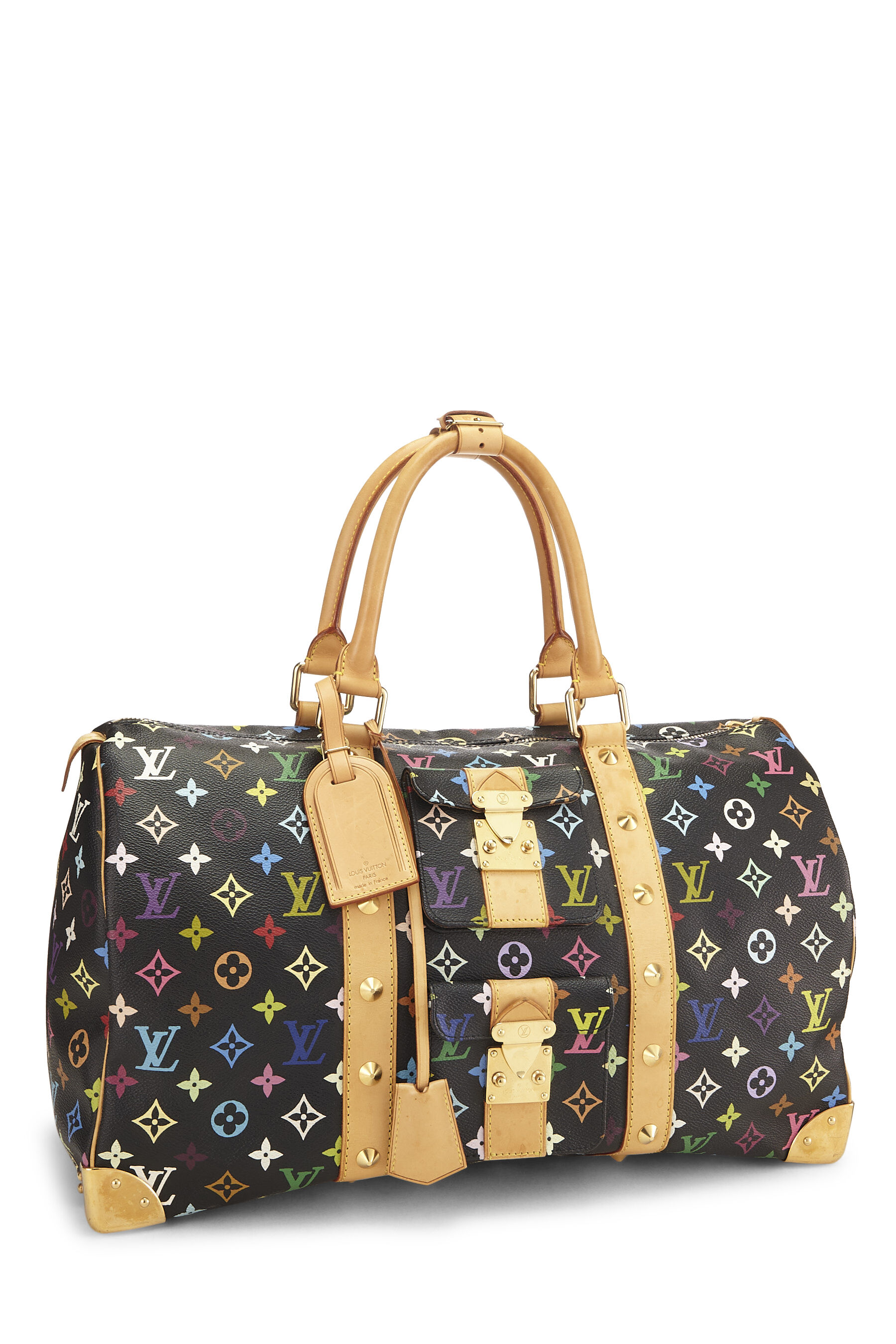 Takashi Murakami x Louis Vuitton Black Monogram Multicolore Keepall 45 ...