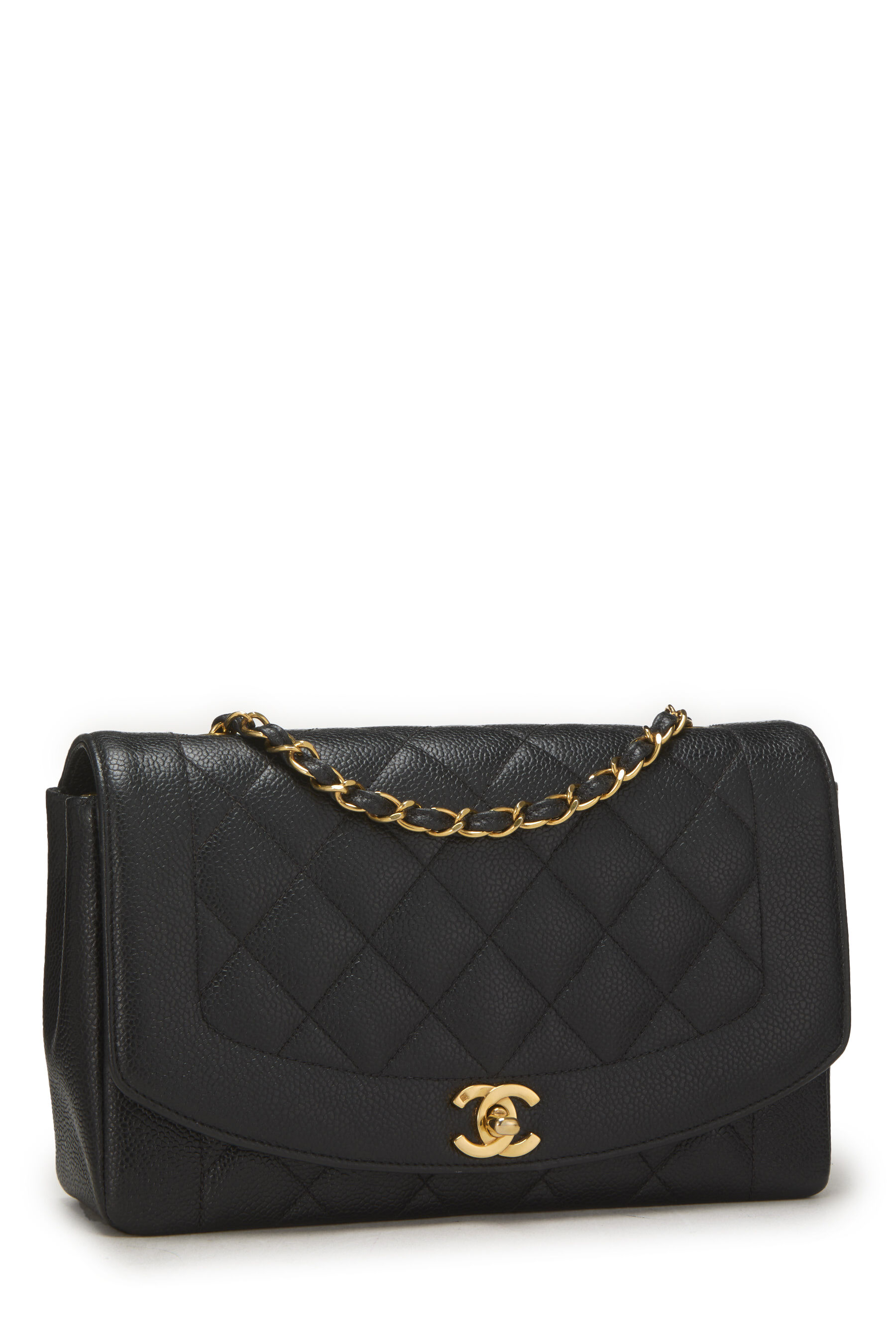 Black Quilted Caviar Classic Flap Medium